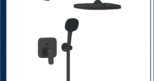 Душ гарнитура за вграждане с Tempesta 250, черен мат GROHE Cubeo ...